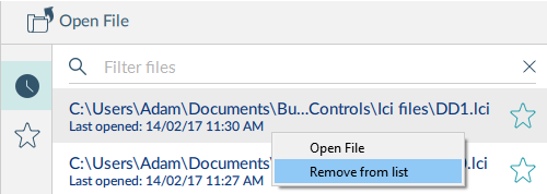 How to remove a file from the file list